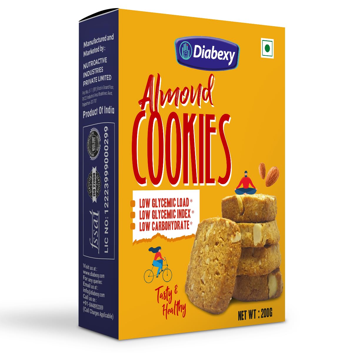 Amazon.com: Diabexy Almond Cookies - Low Glycemic Load Cookies for ...