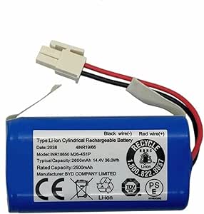 Amazon.com: TGHY Lithium Battery Pack 14.4V/14.8V Robot Vacuum Cleaners Replacement Battery ...