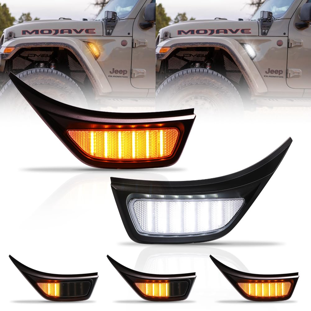 Amazon.com: OFFKAT Sequential Front Fender LED Side Marker Lights for Je-ep 2018-2023 Wrangler ...
