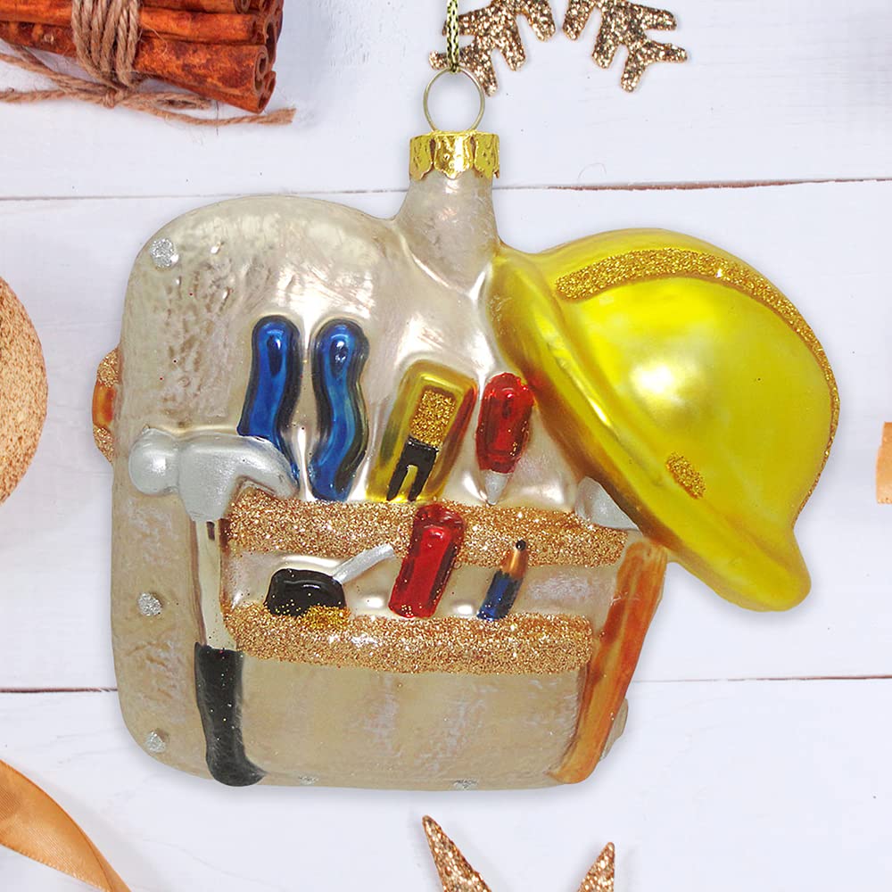 Amazon.com: Handyman Construction Worker Kit Glass Christmas Ornament ...