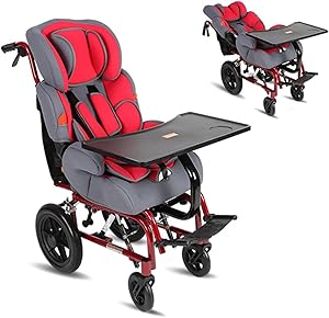 Amazon.com: Cerebral Palsy Children's Wheelchair, Fully Lying Flat Reclining Driving Medical ...