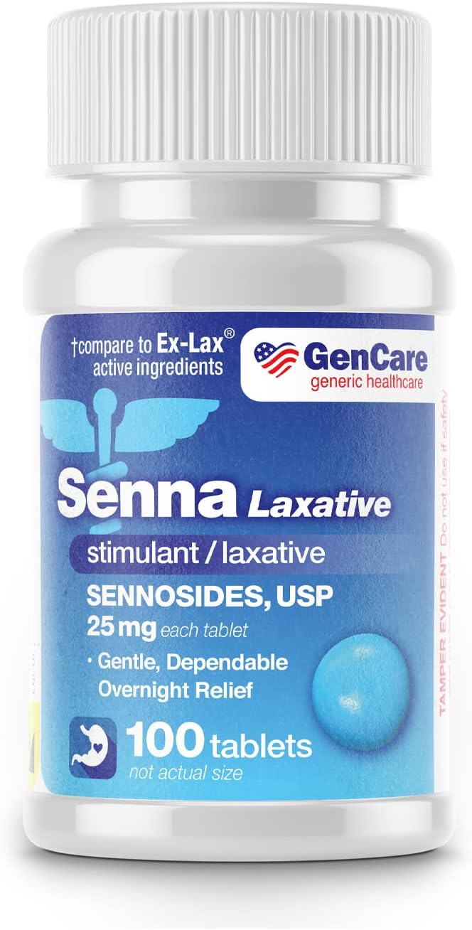 Amazon.com: GenCare - Maximum Strength Senna Laxative 25mg (100 Tablets ...