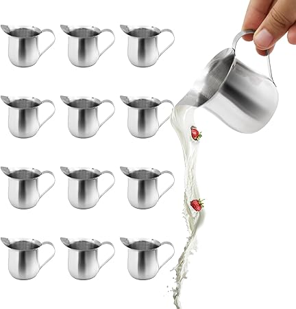 Amazon.com | 12Pack 3 Oz Small Creamer Pitcher, Stainless Steel Bell ...