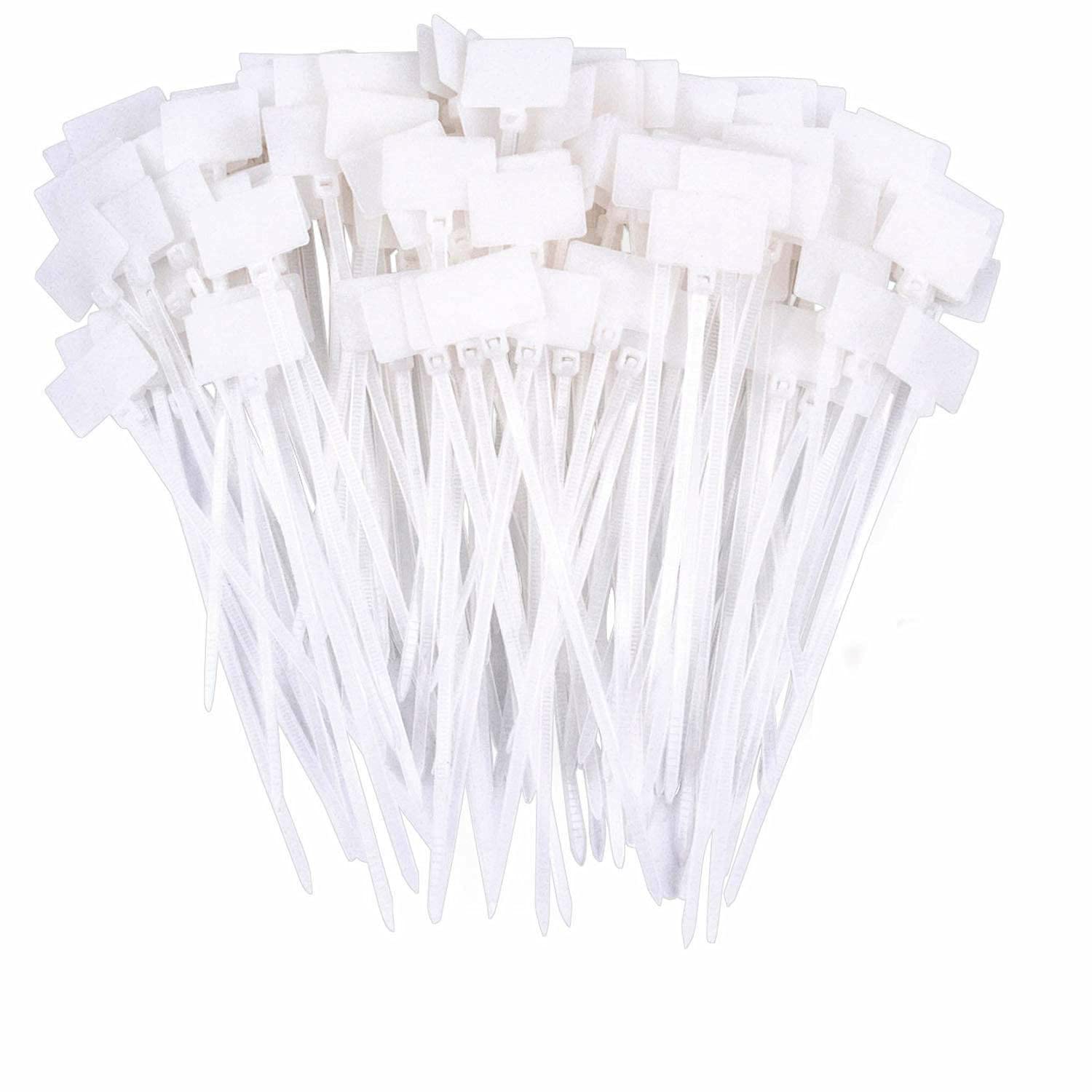 Amazon.com: 200 Pieces Nylon Cable Marker Ties,Self-locking Cord Tags ...