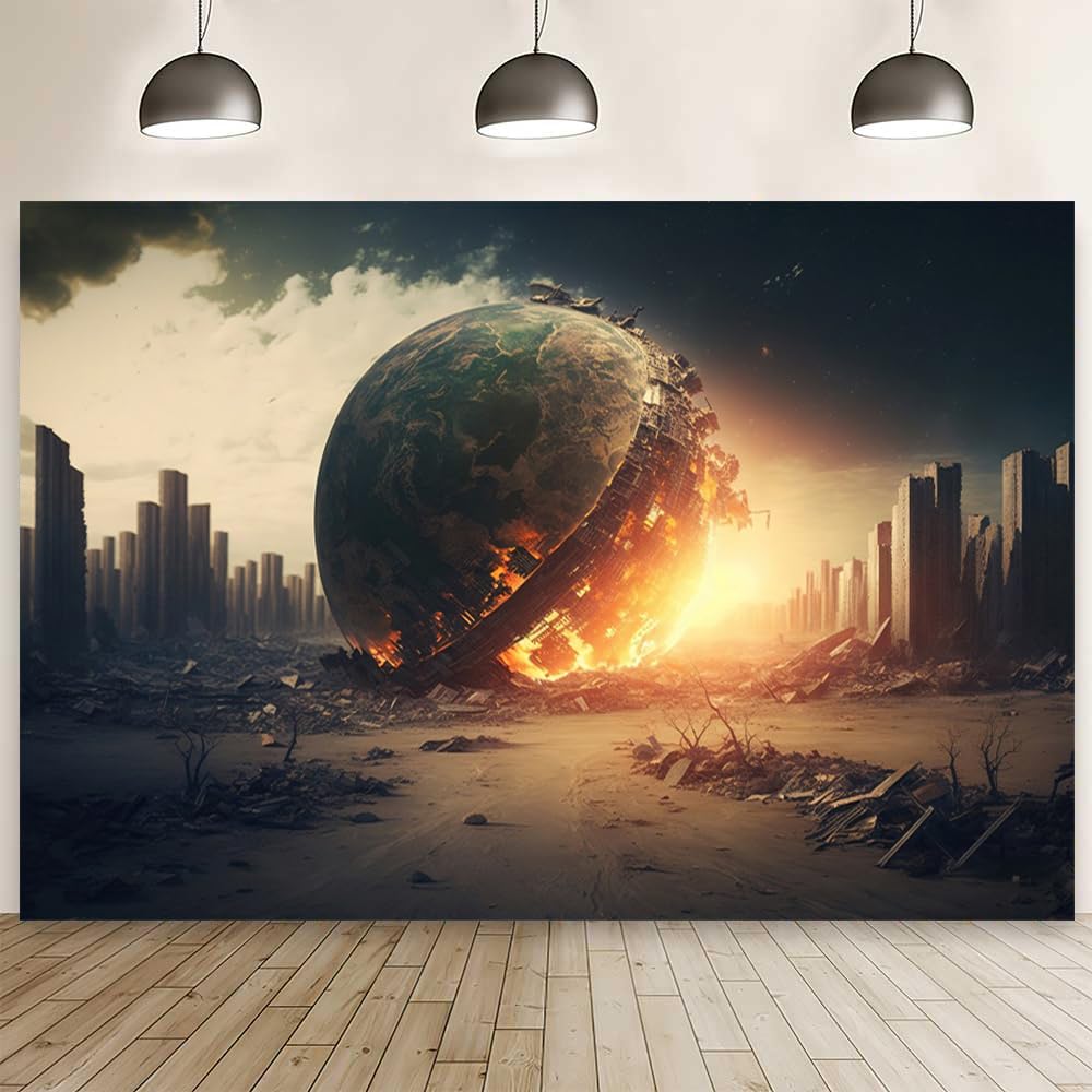 Amazon.com : 7x5ft End of The World Backdrop Destroyed Earth Ruined ...