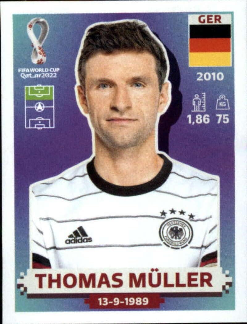 Amazon.com: 2022 Panini World Cup Qatar Sticker #GER17 Thomas Muller ...