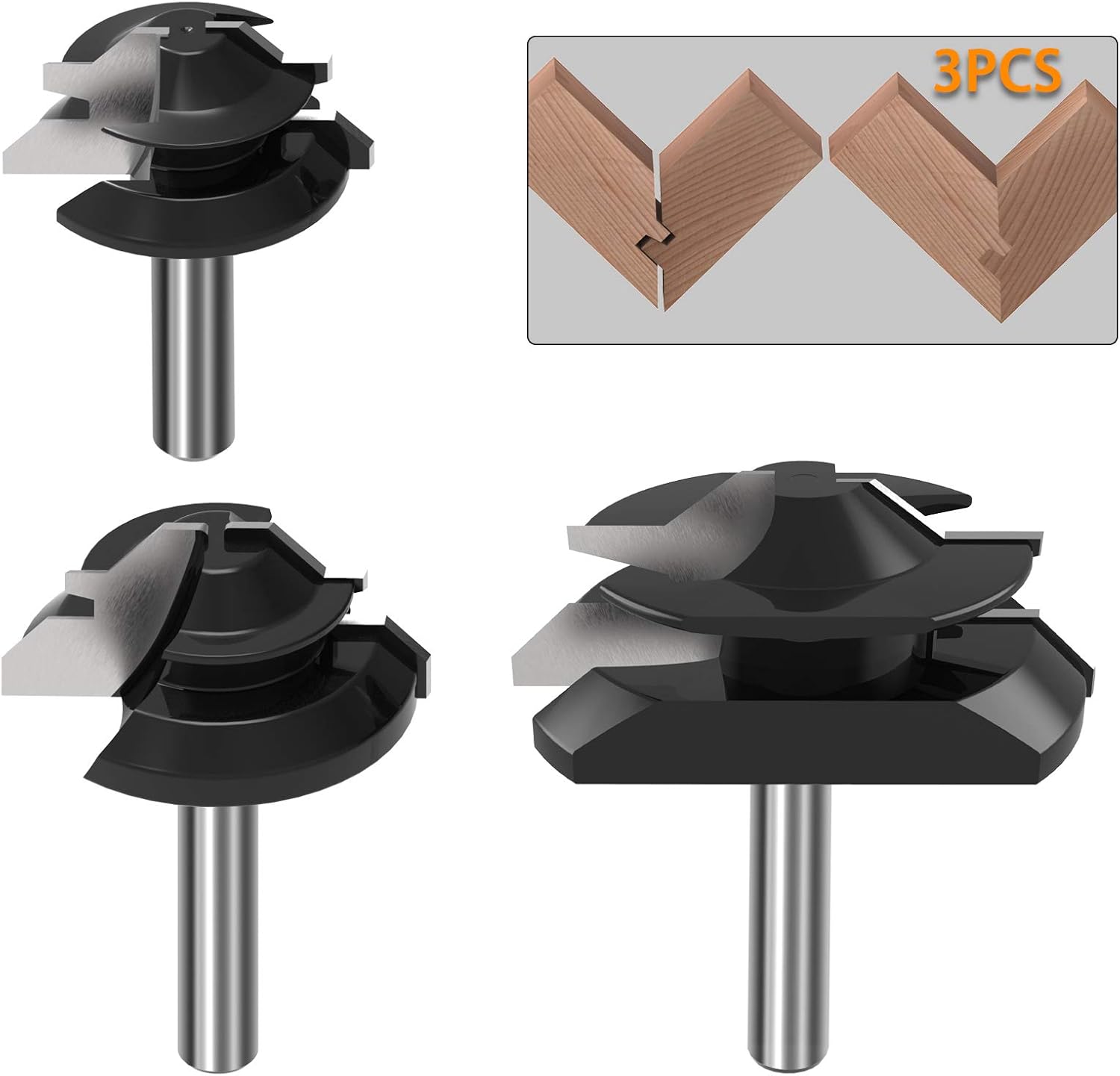 SUSOTA 1/4-Inch Shank 45 Degree Drawer Lock Miter Router Bit Set Joint ...