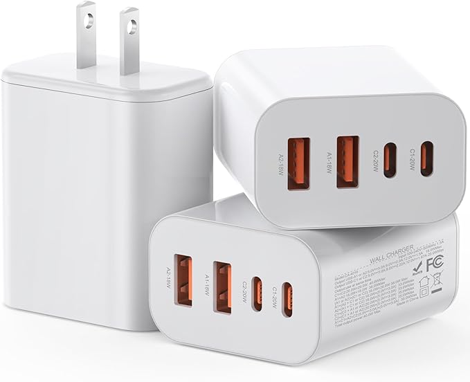 Amazon.com: USB C Charger Block, 3-Pack 40W Wall Plug Fast Charging ...