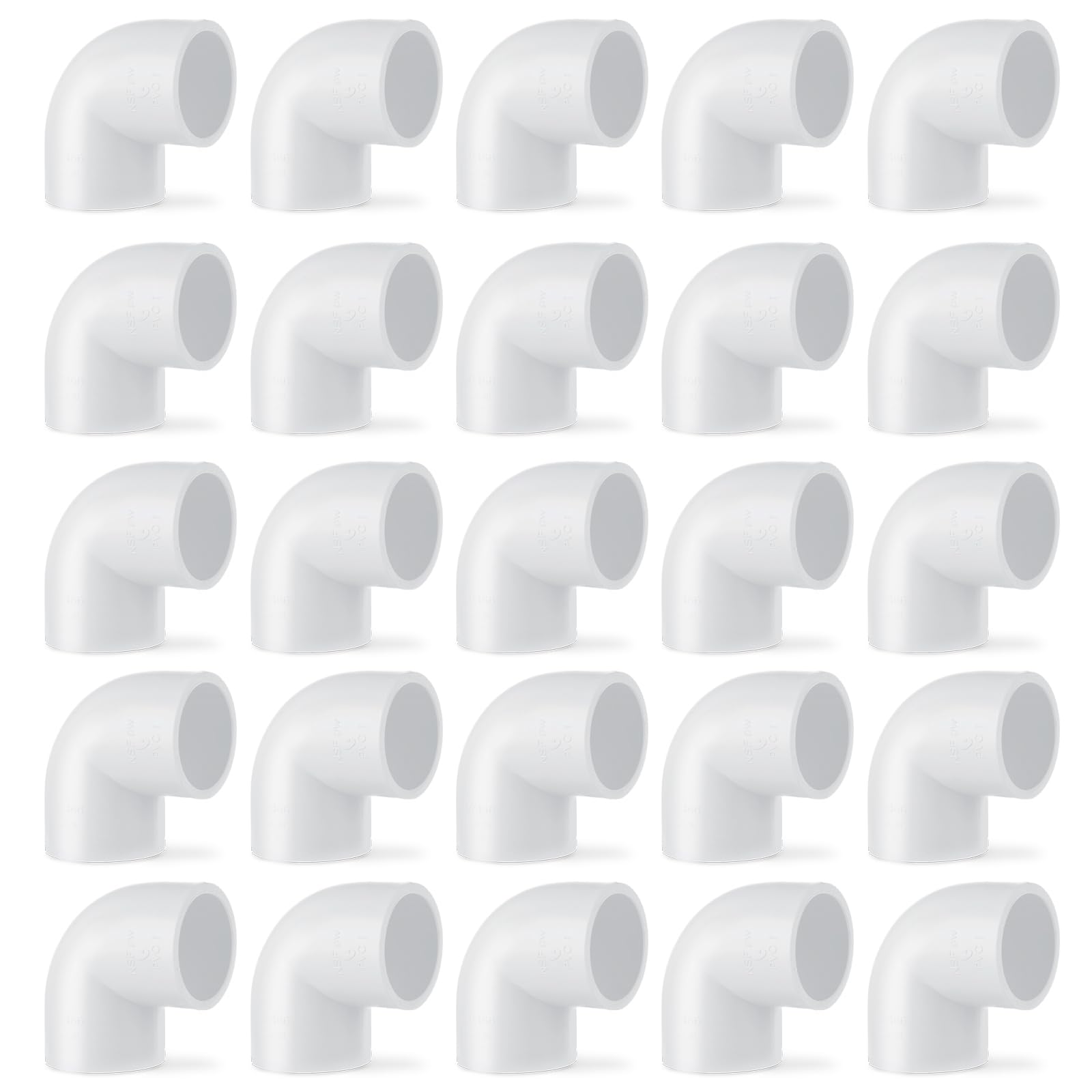Snapklik.com : 1 Inch 90 Degree Elbow PVC Fitting, 30 Pack 2 Way ...
