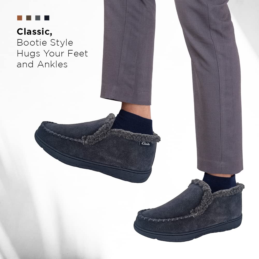 Snapklik.com : Clarks Mens Suede Leather Sherpa Lined Ankle Bootie ...