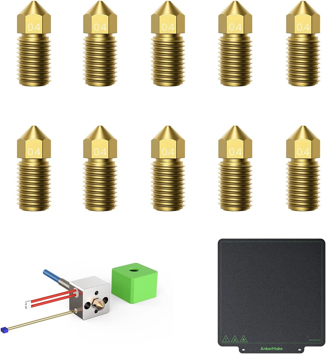 AnkerMake Official Accessory Set, 0.4 mm Nozzles, Hot End Set, and PEI ...