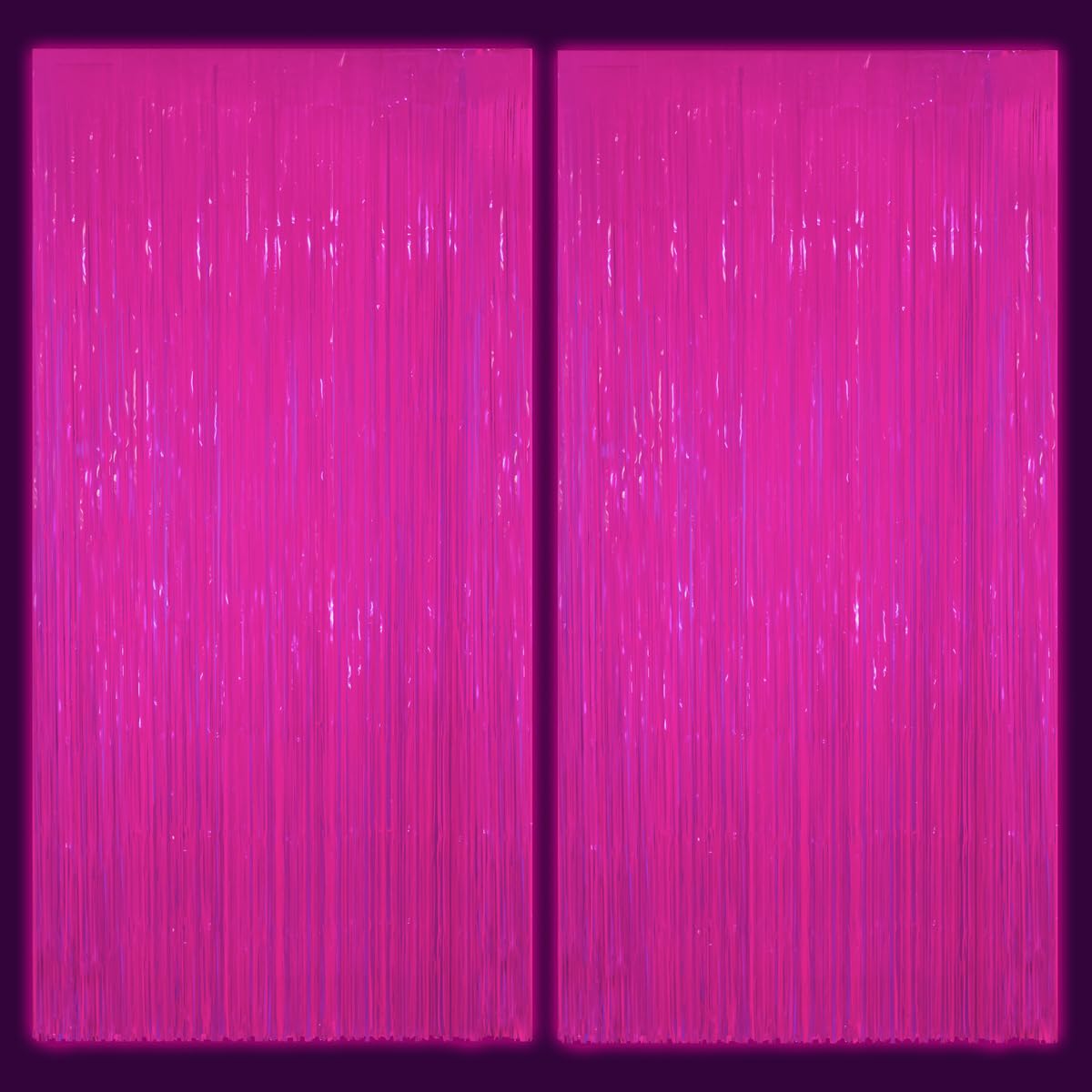 Amazon.com : xo, Fetti Party Decorations Black Light Neon Pink Fringe ...