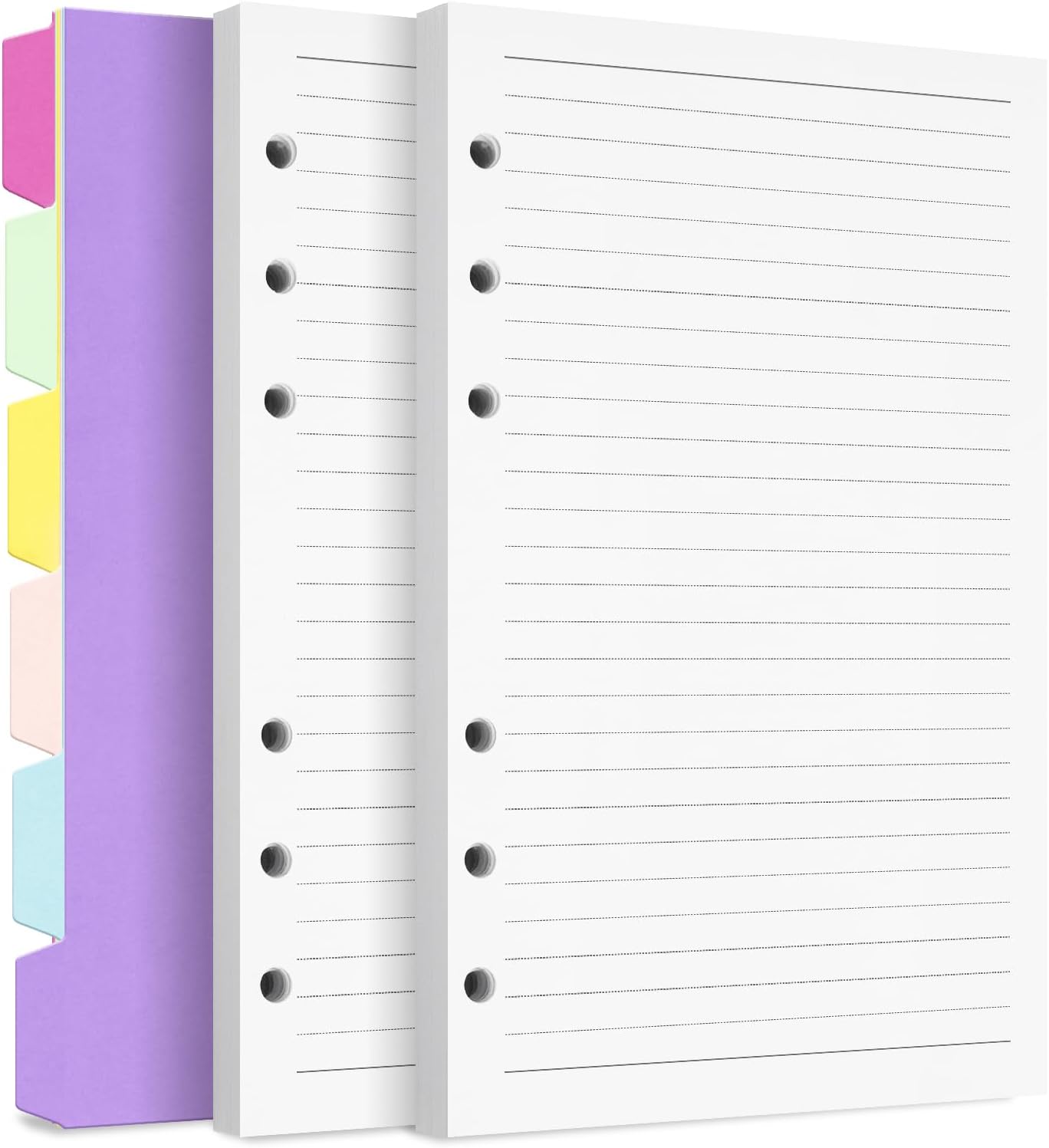 Amazon.com : A5 Lined Paper 6-Hole Punched, 250 Sheets (500 Pages), 100 ...