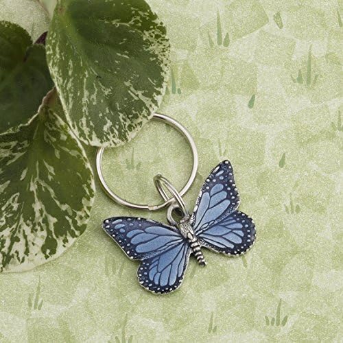 DANFORTH Blue Butterfly Keychain – Handcrafted Pewter Butterfly ...
