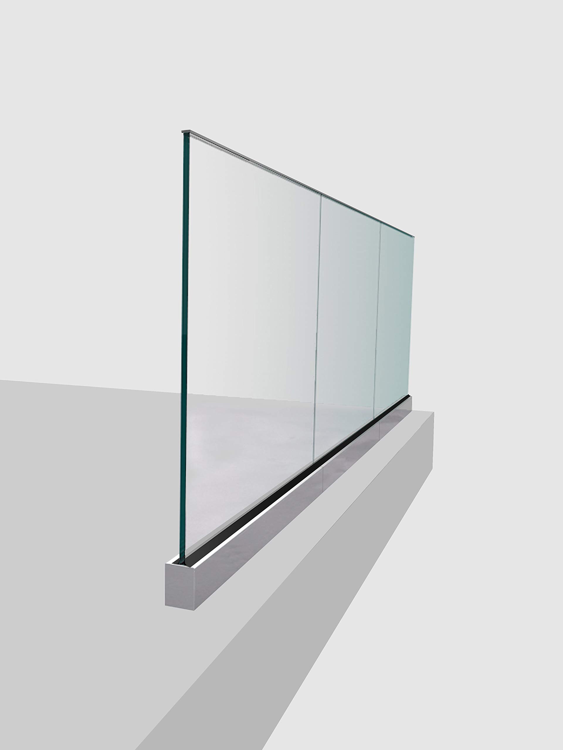 Buy Glass railing kit H 110 x L 100 cm in clear float glass 8+8 ...