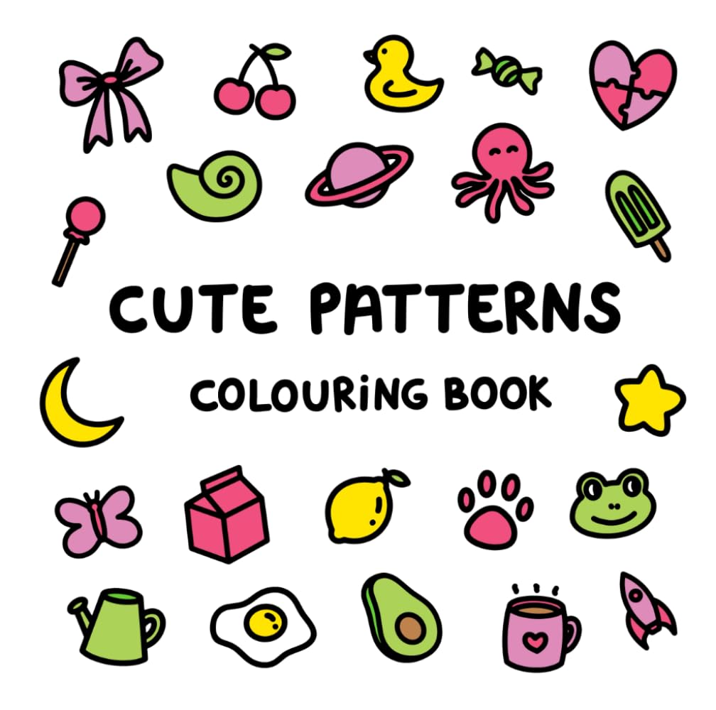Amazon | Cute Patterns Colouring Book (Simple & Easy Colouring Books by ...