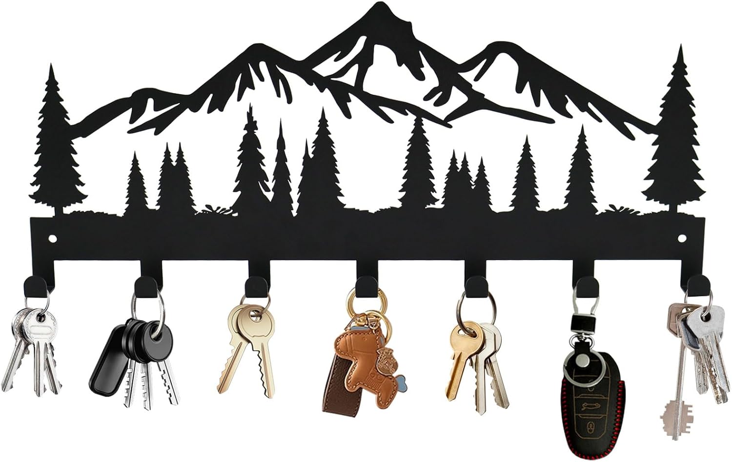 Amazon.com: Key Holder for Wall, Metal Wall Hooks Organizer Rack with 7 ...