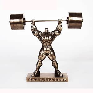 Bronze Finish Weightlifter Statue Modern Creative Strong Bodybuilder ...