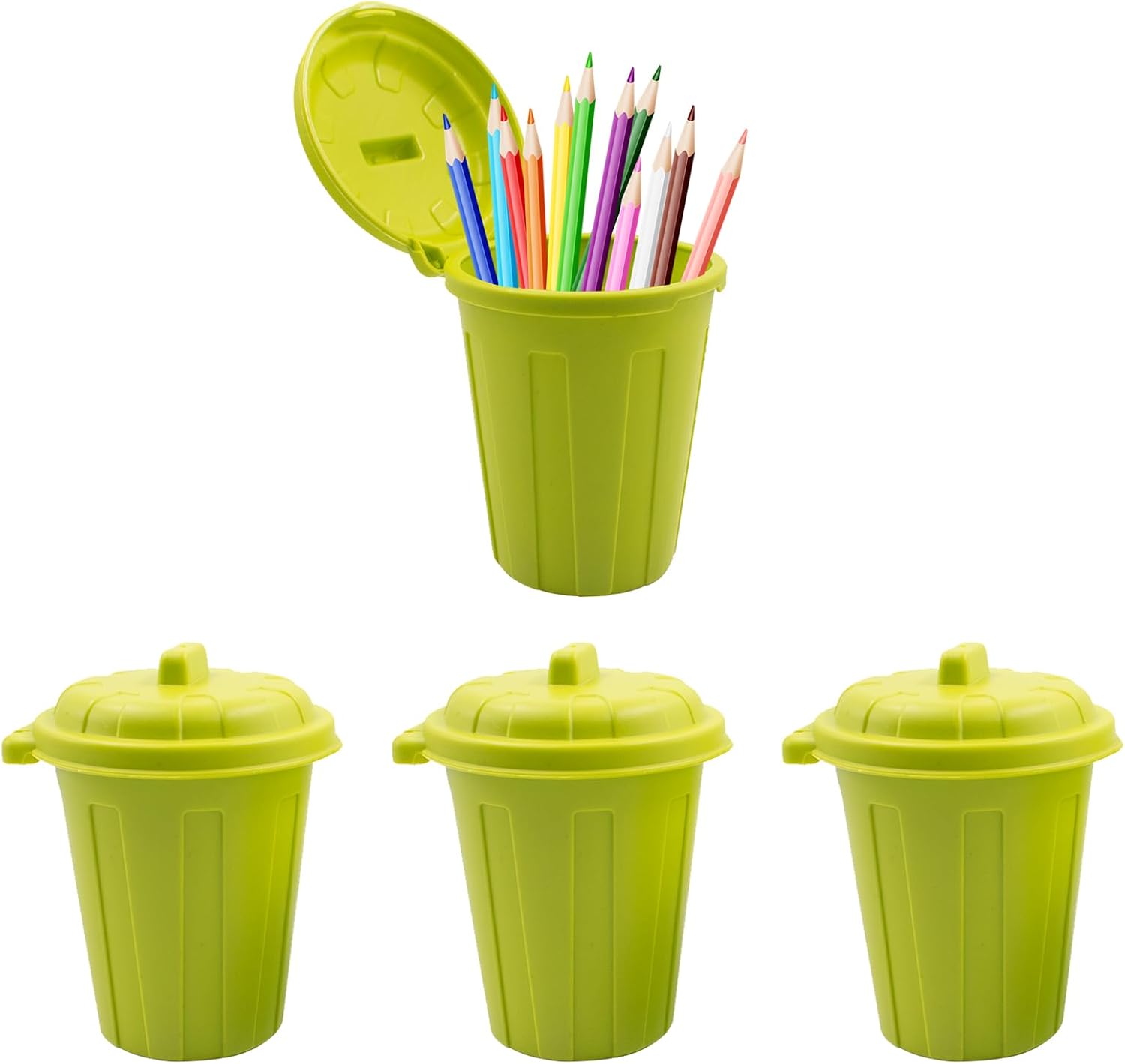 Amazon.com: QoTang 4 PCS Green Mini Garbage Trash Pen Holder for Desk ...