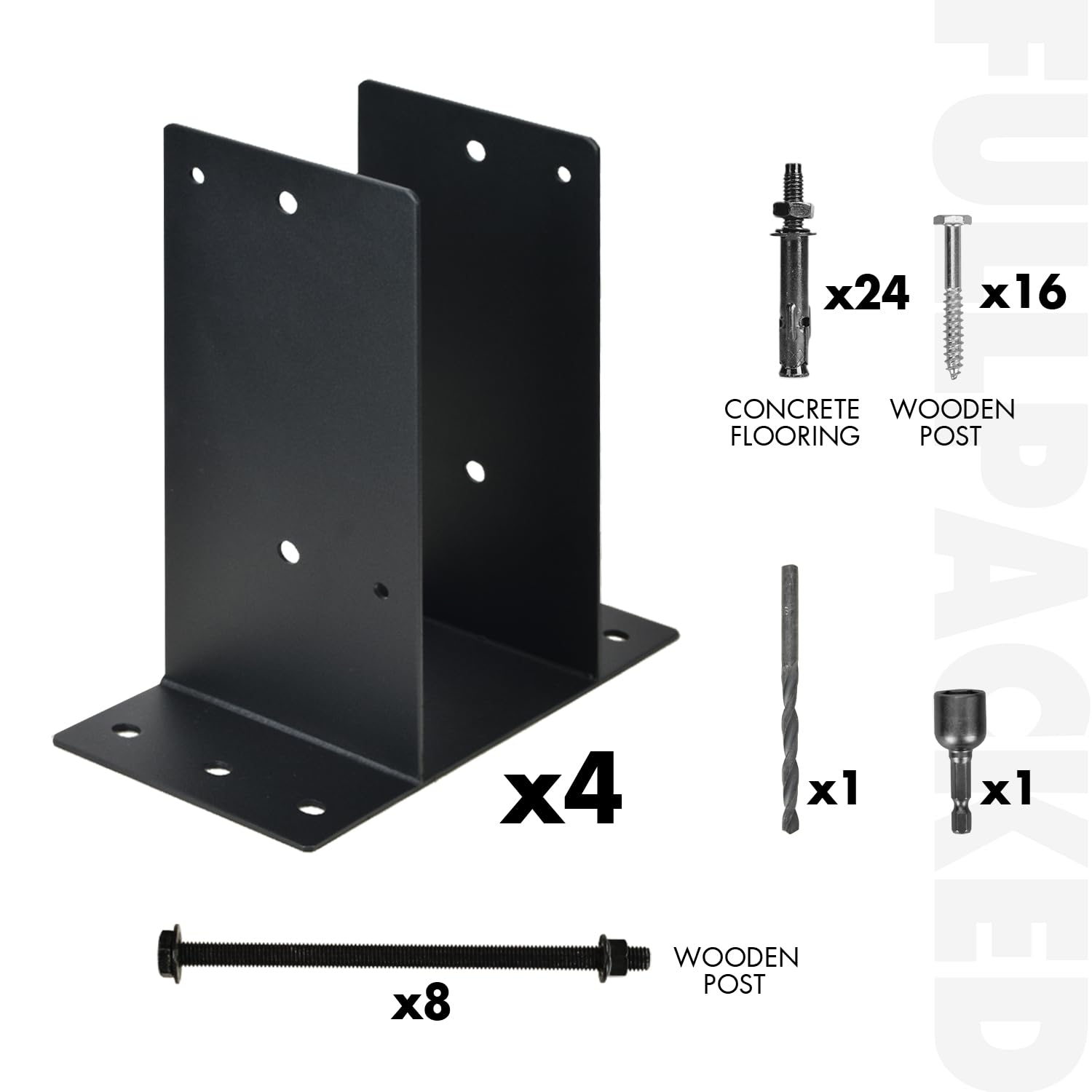 Snapklik.com : Heavy Duty Steel Post Base, 6x6
