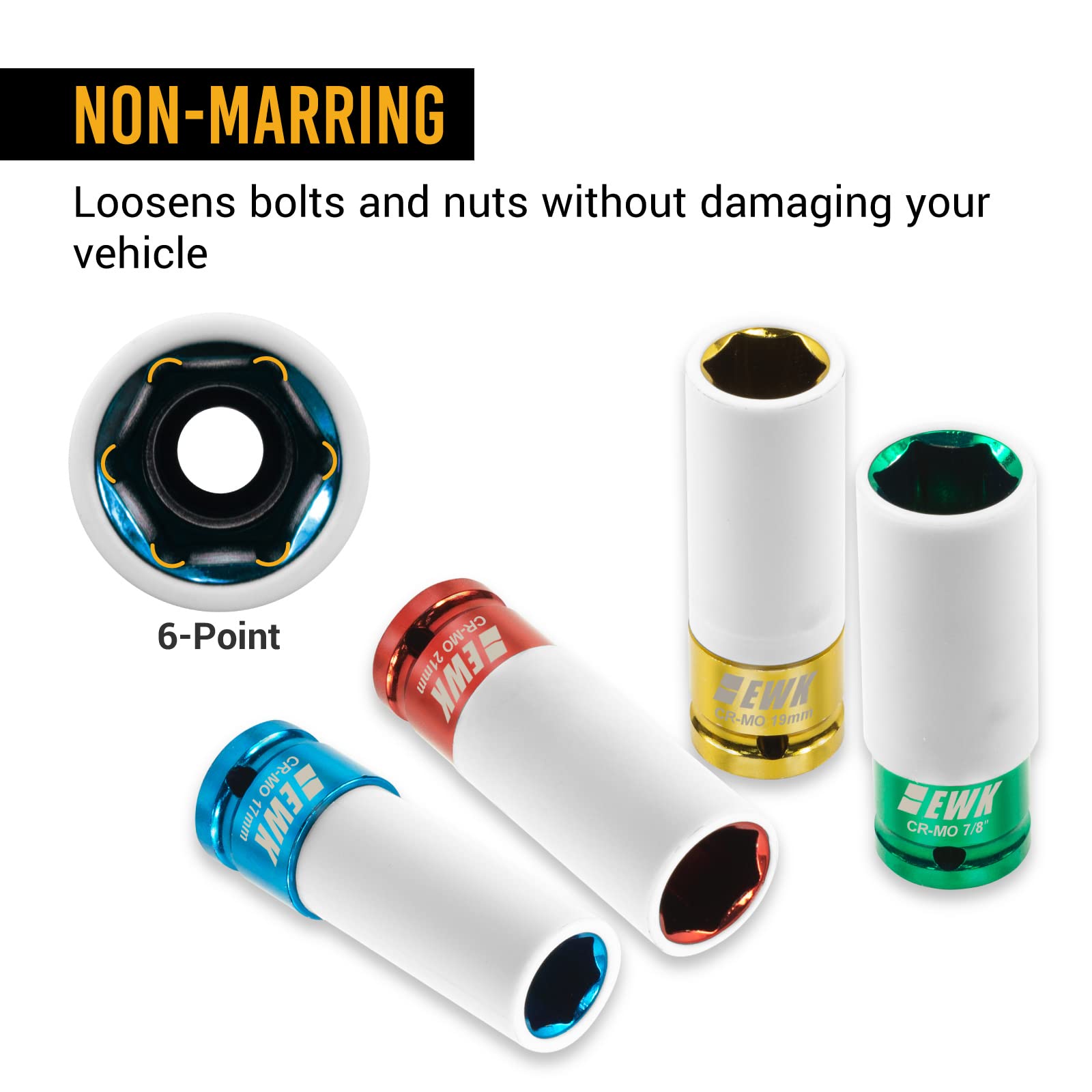 Snapklik.com : EWK 8 Pcs 1/2 Impact Lug Nut Socket & Torque Limiting ...