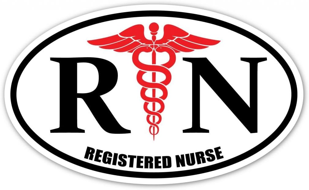 Amazon.com - Euro Decal Registerd Nurse RN Caduceus Emblem Seal Vinyl ...