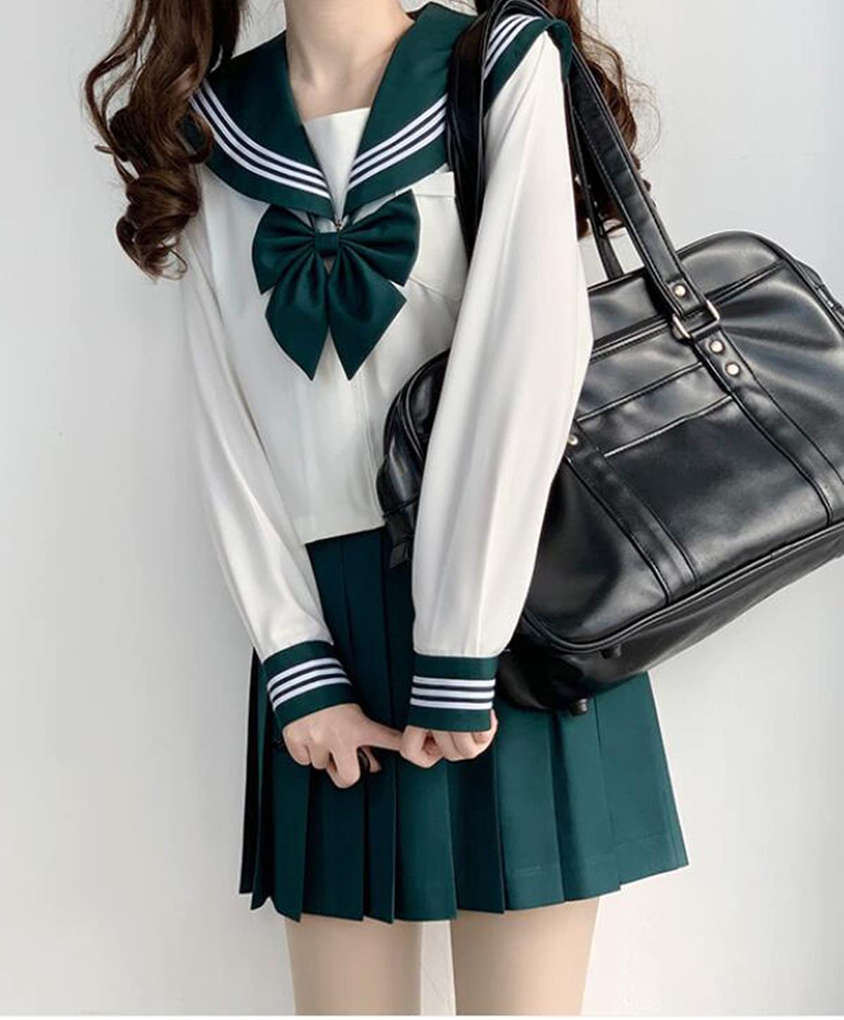 セーラー服 長袖 グレー 白い コスプレ JK制服 蝶結び付き 4点セット コスプレ衣装 女子高校生 制服 (ミニスカートのセット（緑3本）, L) Amazon.co.jp: セーラー服 長袖 グレー 白い コスプレ JK制服 蝶結び