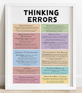 Amazon.com: Thinking Errors Cbt List Poster, Cognitive Distortions, Cbt ...