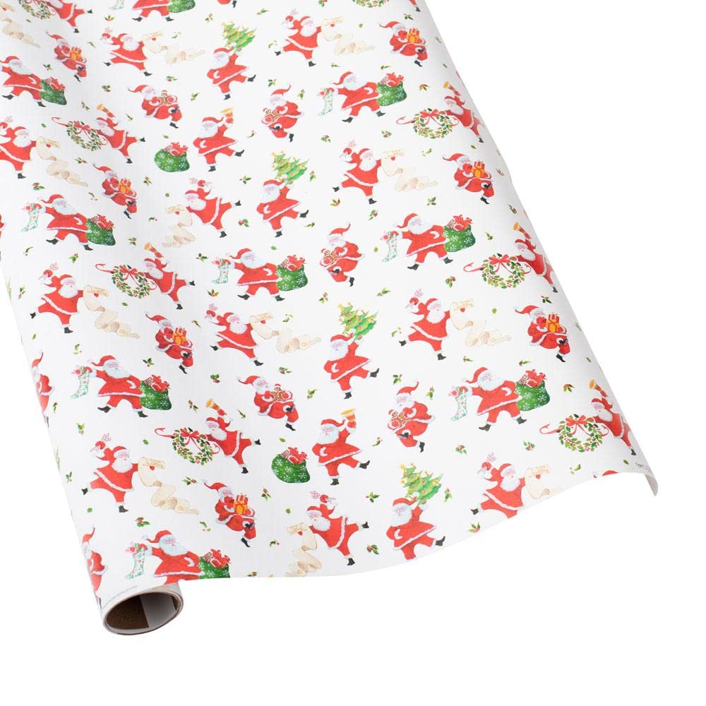 Amazon.com: Caspari Dancing Santas Christmas Wrapping Paper - 30 in. x ...