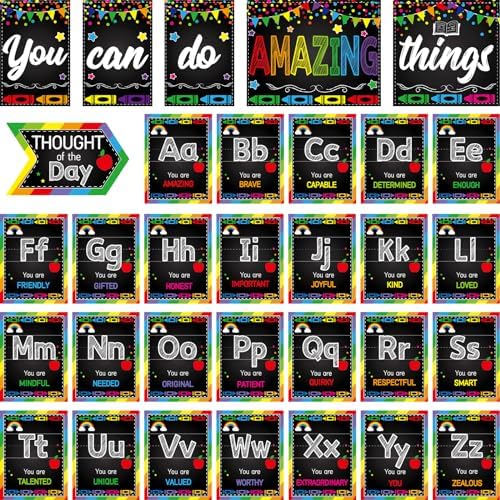 Amazon.com: Bulletin Board Letters - ABC Alphabet with Growth Mindset ...