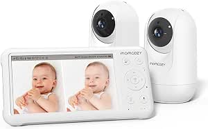 momcozy Babyphone 2 Caméras Écran 5'' 1080P Batterie 5000mAh