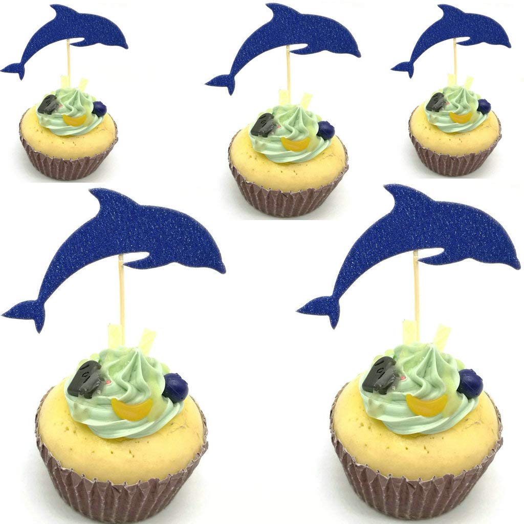 Buy Hemarty Dolphin Cupcake Toppers, Aquarium Cake Topper, Under The ...