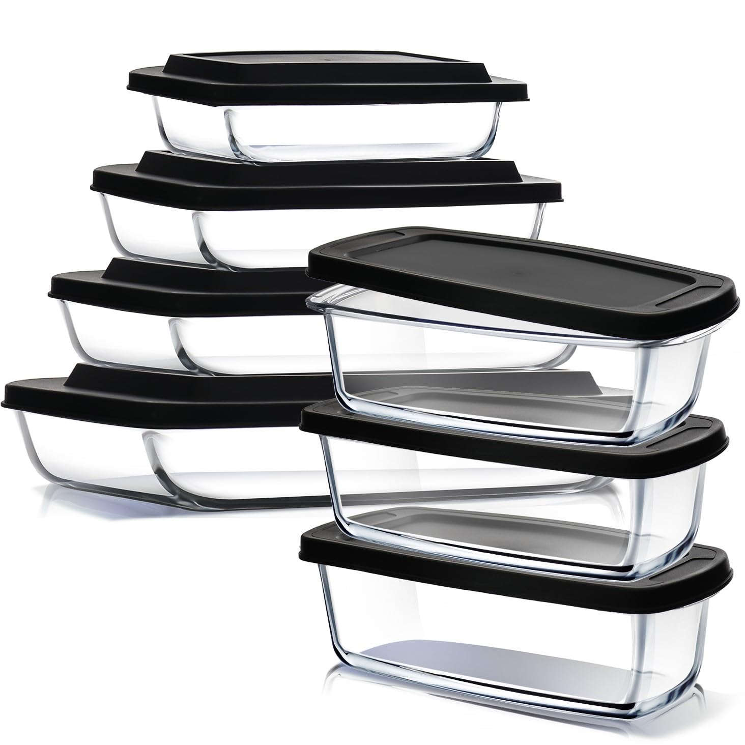 Snapklik.com : EATEX 7-Pack Glass Food Storage Containers