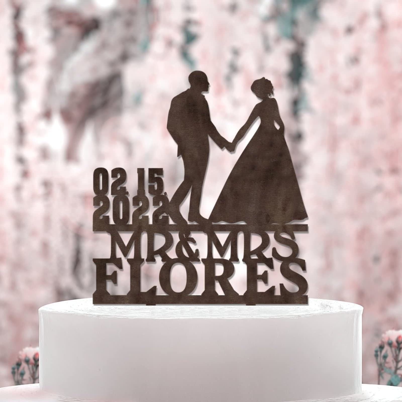 Buy African American Silhouette Wedding Cake Toppers Personalized Mr ...