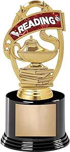 Amazon.com : Crown Awards 7" Reading Kudos Trophy On Round Base ...