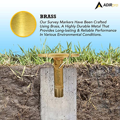 Snapklik.com : AdirPro Survey Markers Durable Solid Brass & Low Profile ...