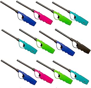 Amazon.com: Generic Best Brands USA Long Lighters Bulk Pack, Multi Use Butane Refillable Fire ...