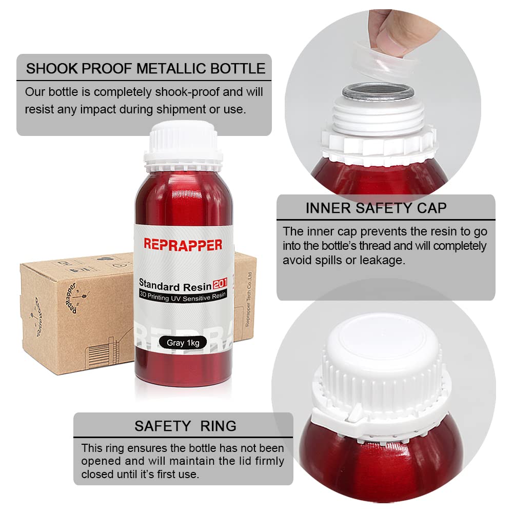 Snapklik.com : Gray 3D Printer Resin, 405nm Fast UV-Curing Standard Resin, 3D Printing Resin ...