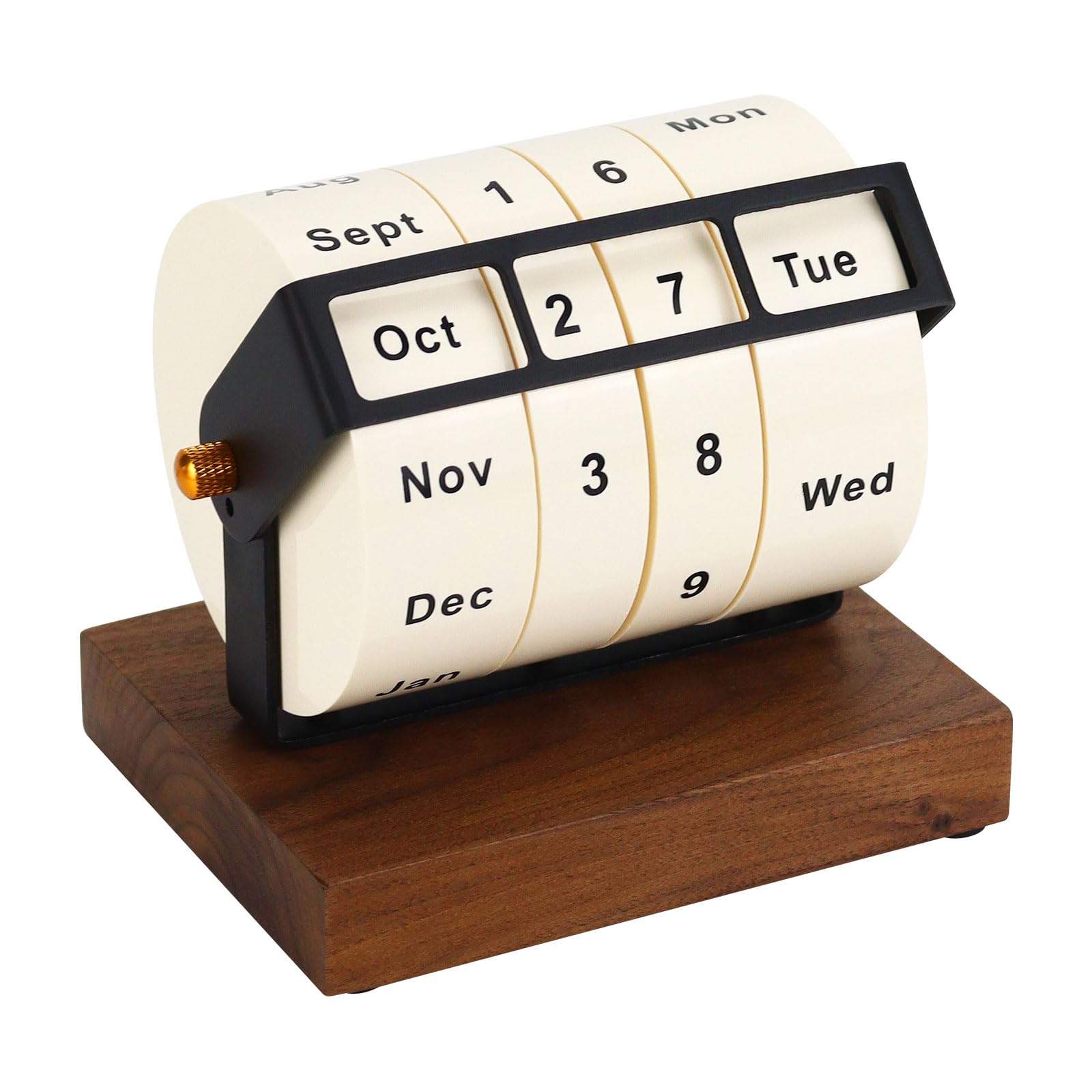 Snapklik.com : Wooden Perpetual Calendar For Office Desk Decor, Rotary ...