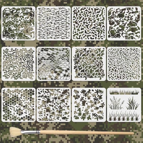 Amazon.com : Camo Stencils for Spray Paint, Camouflage Pattern Stencils ...