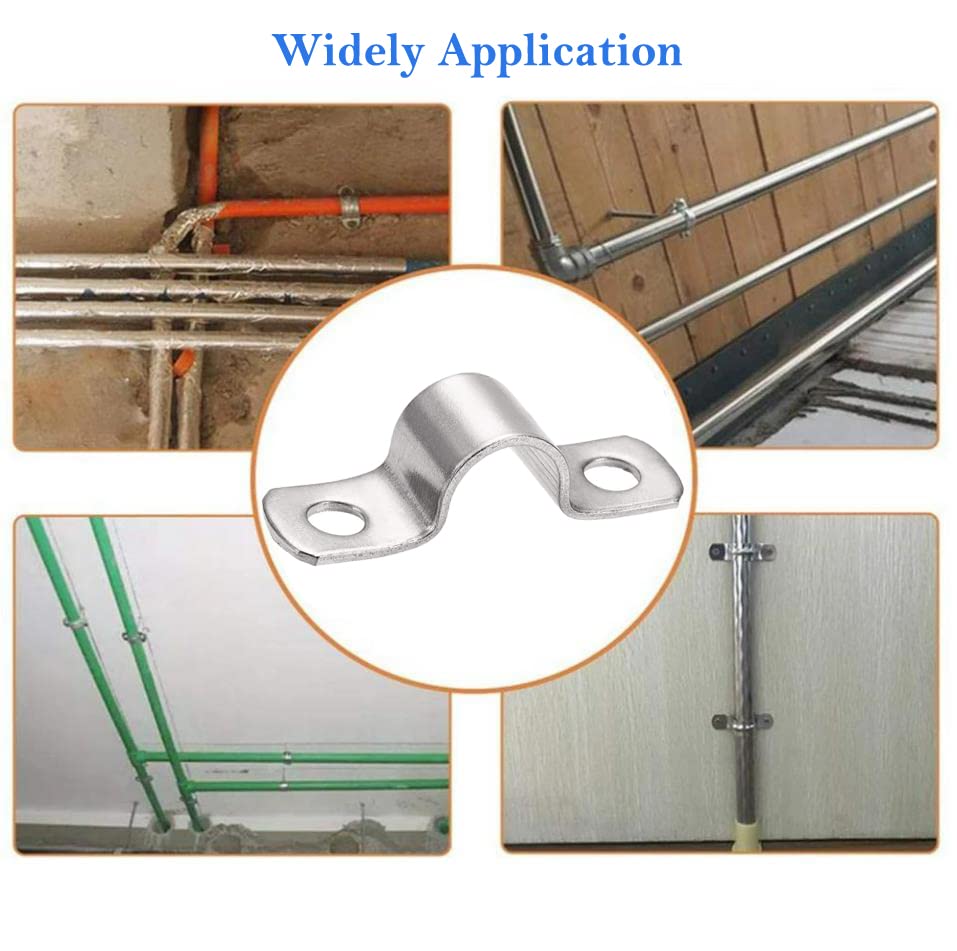 Snapklik.com : AKIHISA 5 Pcs 4-1/2 Inch Heavy Duty Pipe Strap,2 Hole U ...