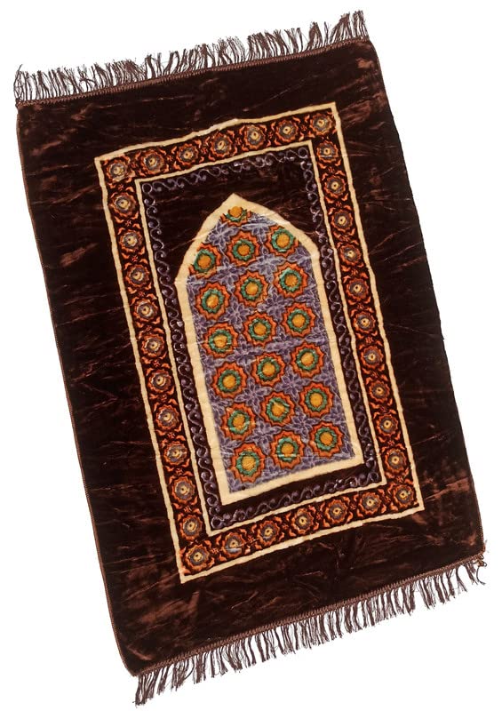 Buy ADIRNY Velvet Prayer Mat Musalla Janamaz for Namaz Muslim 44x28 ...