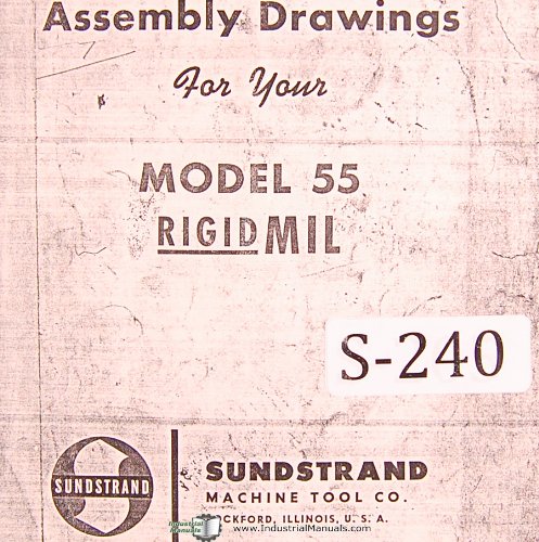 Sundstrand Model 55 Rigidmil, Milling machines, Assembly Srawings ...