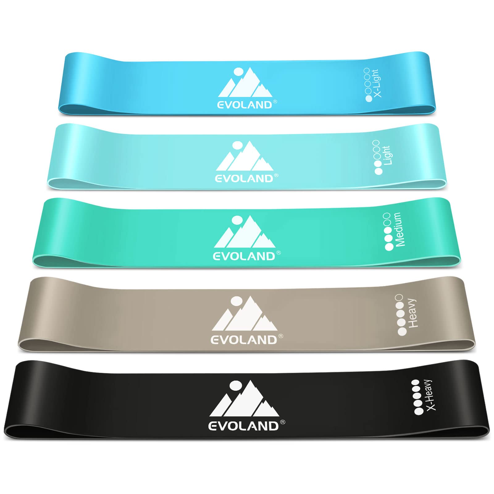 Snapklik.com : Resistance Loop Exercise Bands Set Of 5 For Women Men ...