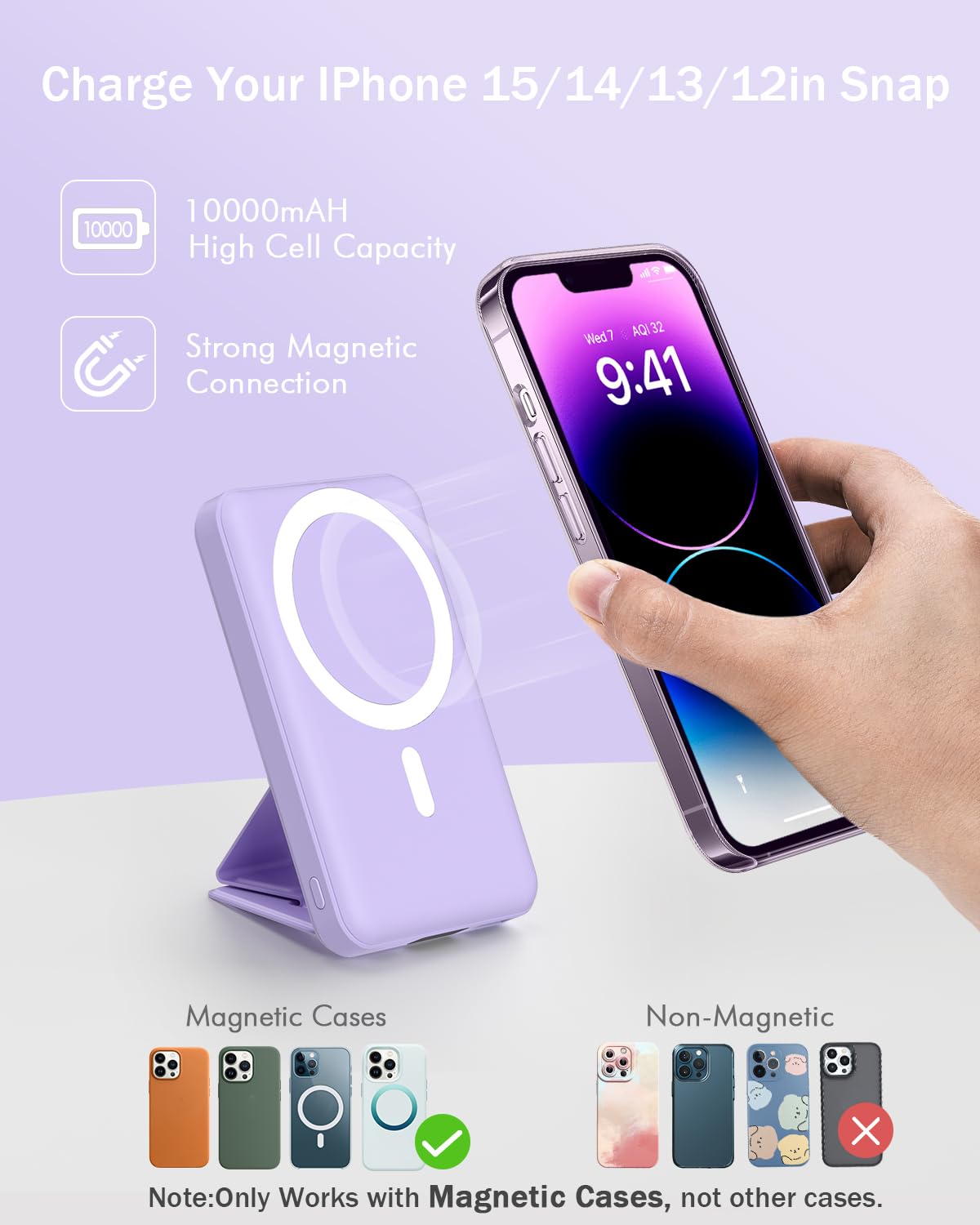 Snapklik.com : Podoru Magnetic Power Bank 10000mAh Wireless Portable ...