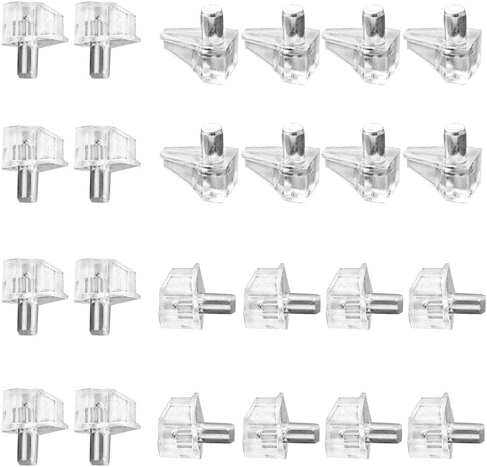 YoniYa Pack of 120 Floor Support 5 mm Glass Shelf Support Plastic with ...