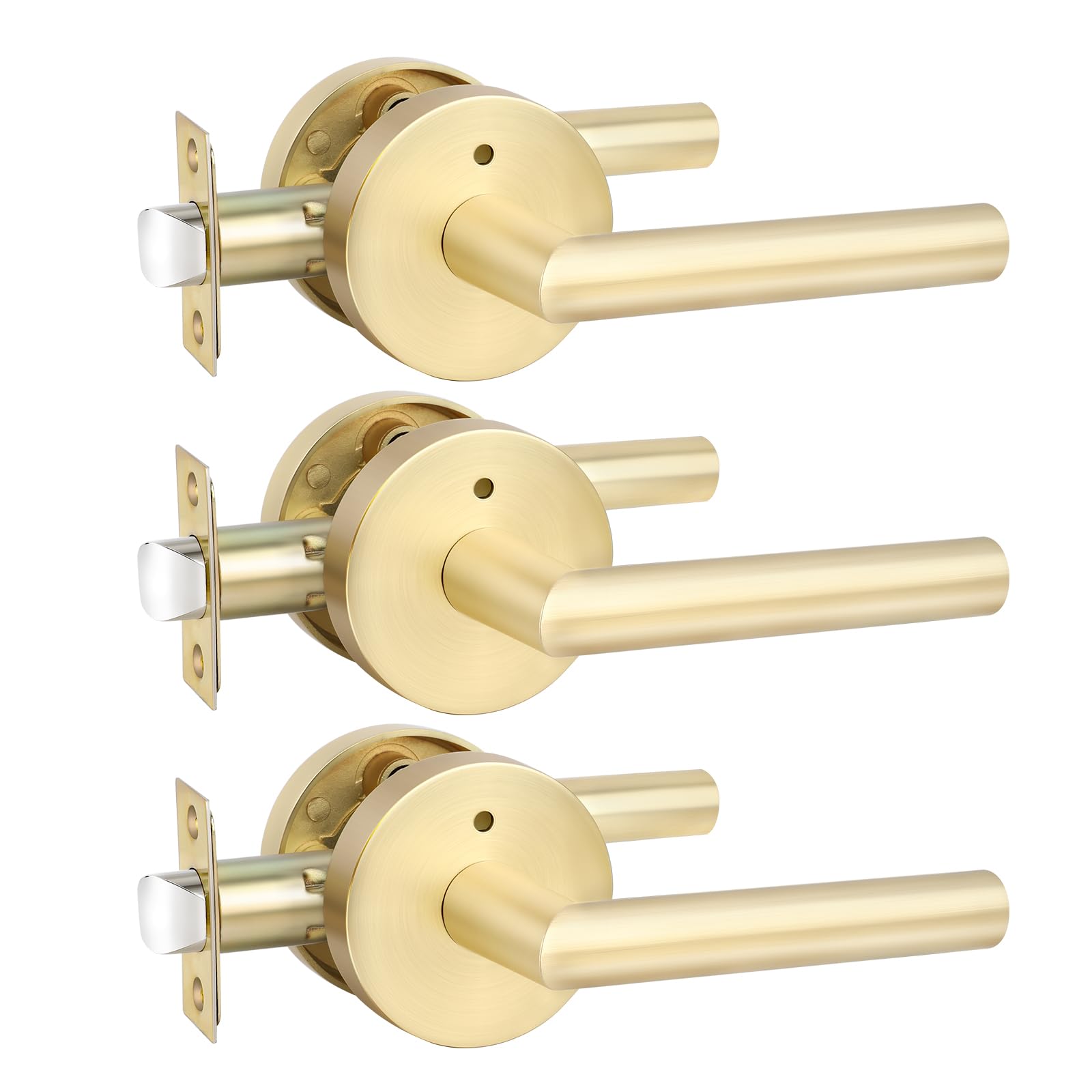 Haidms Gold Heavy Duty Door Handle Interior,Privacy Brushed Gold Door ...