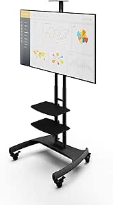 Kanto MTM65PL2 Height Adjustable Mobile TV Stand with Two Adjustable ...