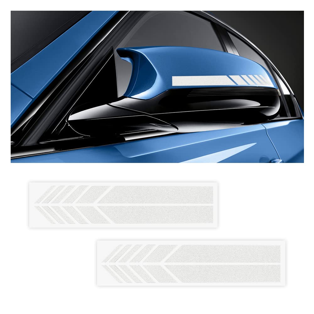 TOMO® (White) 4Pcs Car Rear View Mirror Stickers Decor,DIY Car Body ...