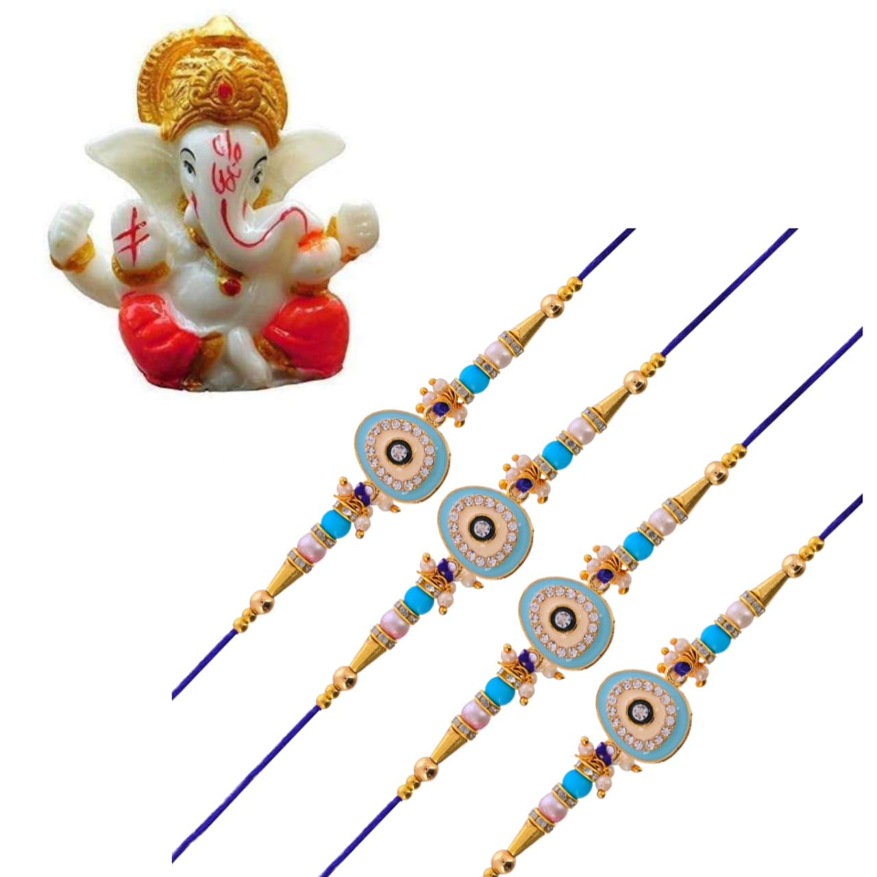 Buy perpetual Rakhi for Brother and Bhabhi Eco Friendly Rakhi Set of 4 ...